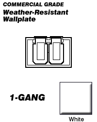 1-Gang White Weatherproof Duplex Outlet/Receptacle Polycarbonate ...